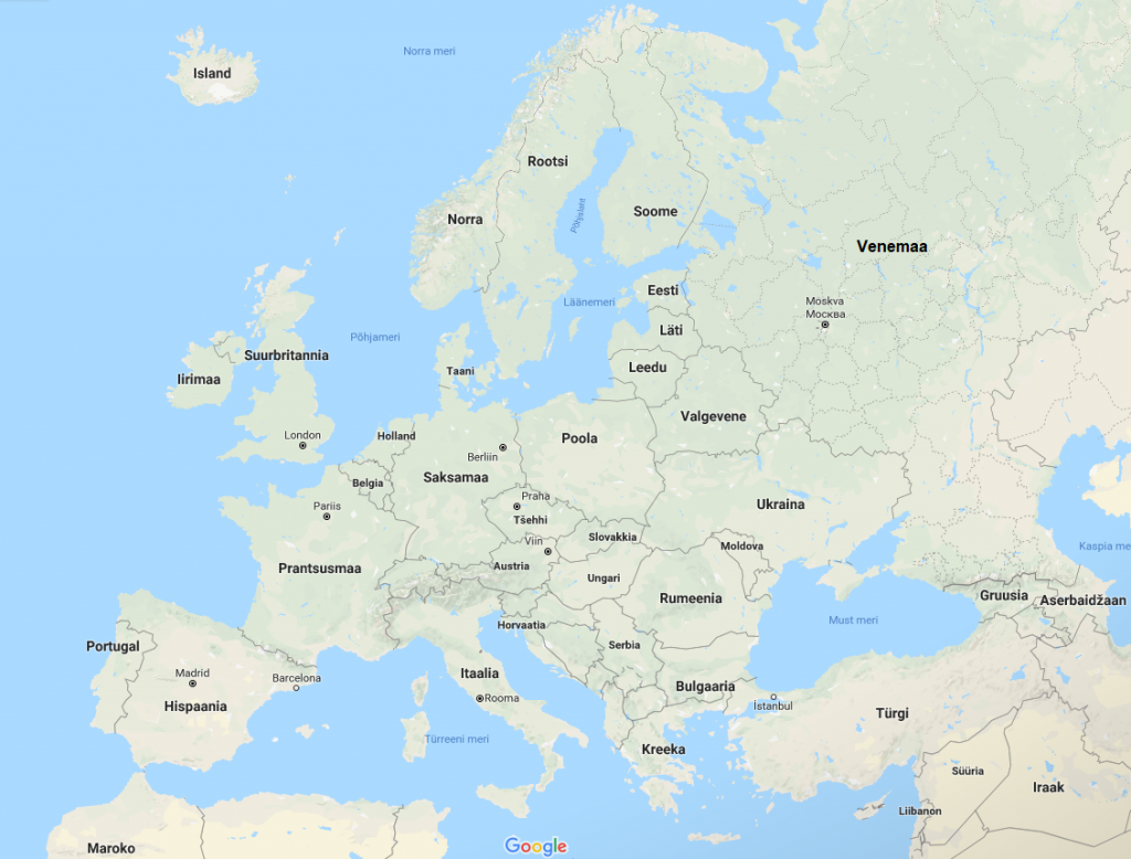 Euroopa riigid, pealinnad ja kaart – Teadmiseks.ee